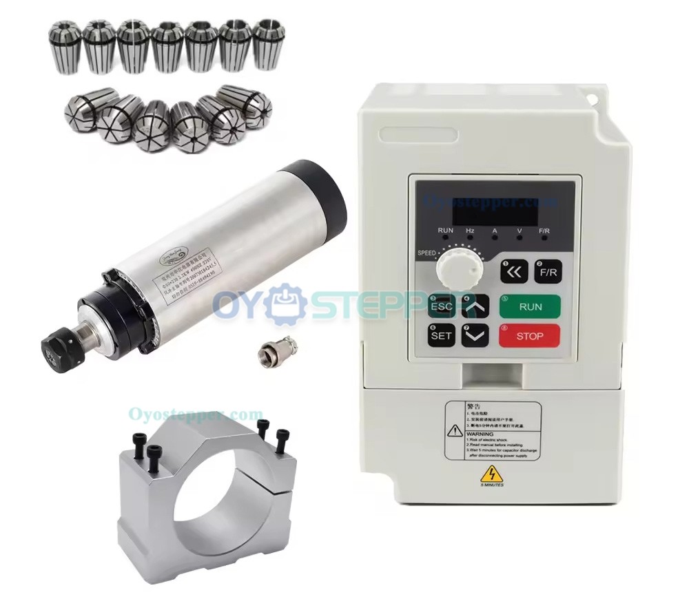 Buy 80-2.2KW-ER20 + H100-2.2 2.2KW CNC Spindle Motor Kit 80mm ER20 Air ...