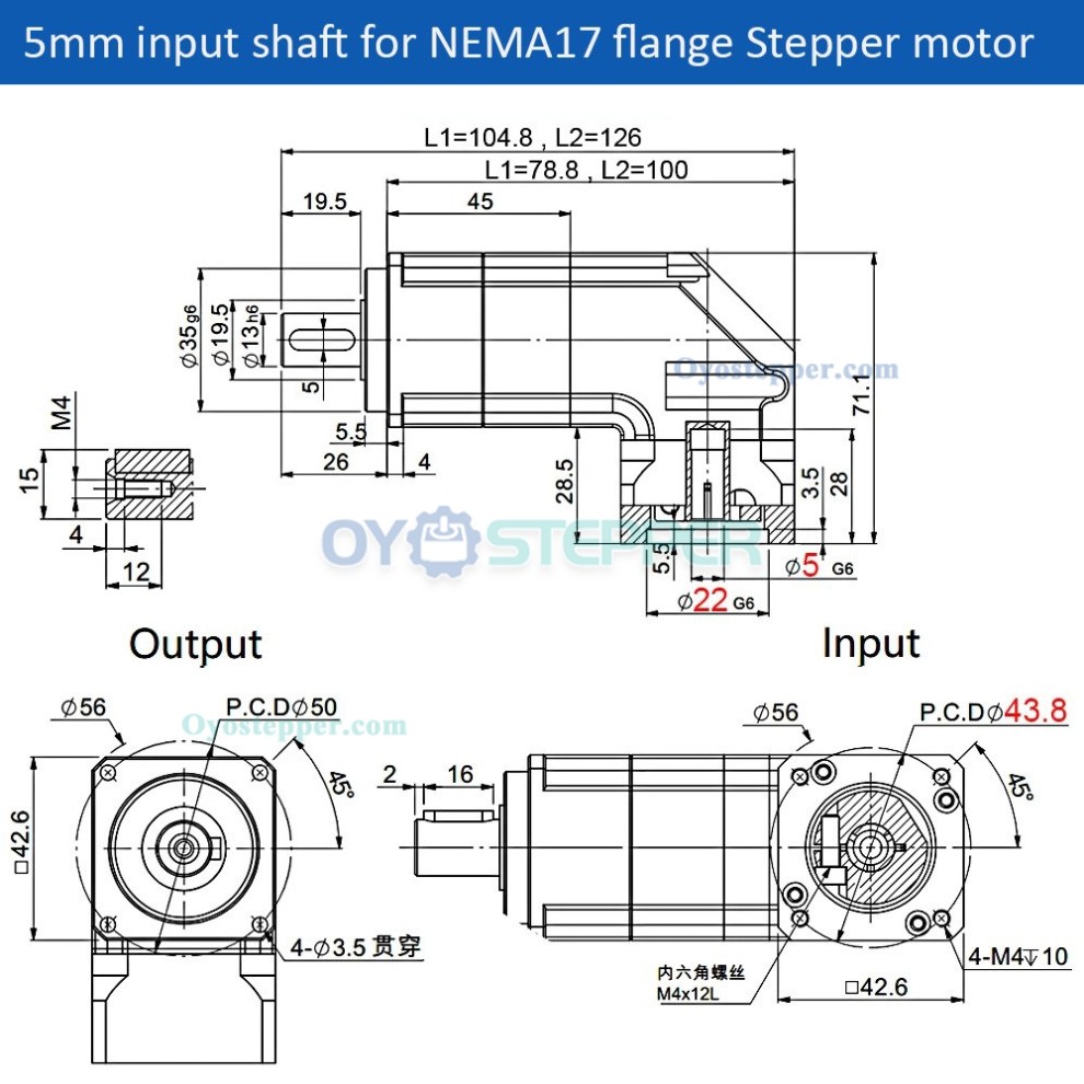 Buy PLMG042 Right Angle Planetary Gearbox Gear 90 Degree Gearbox for ...