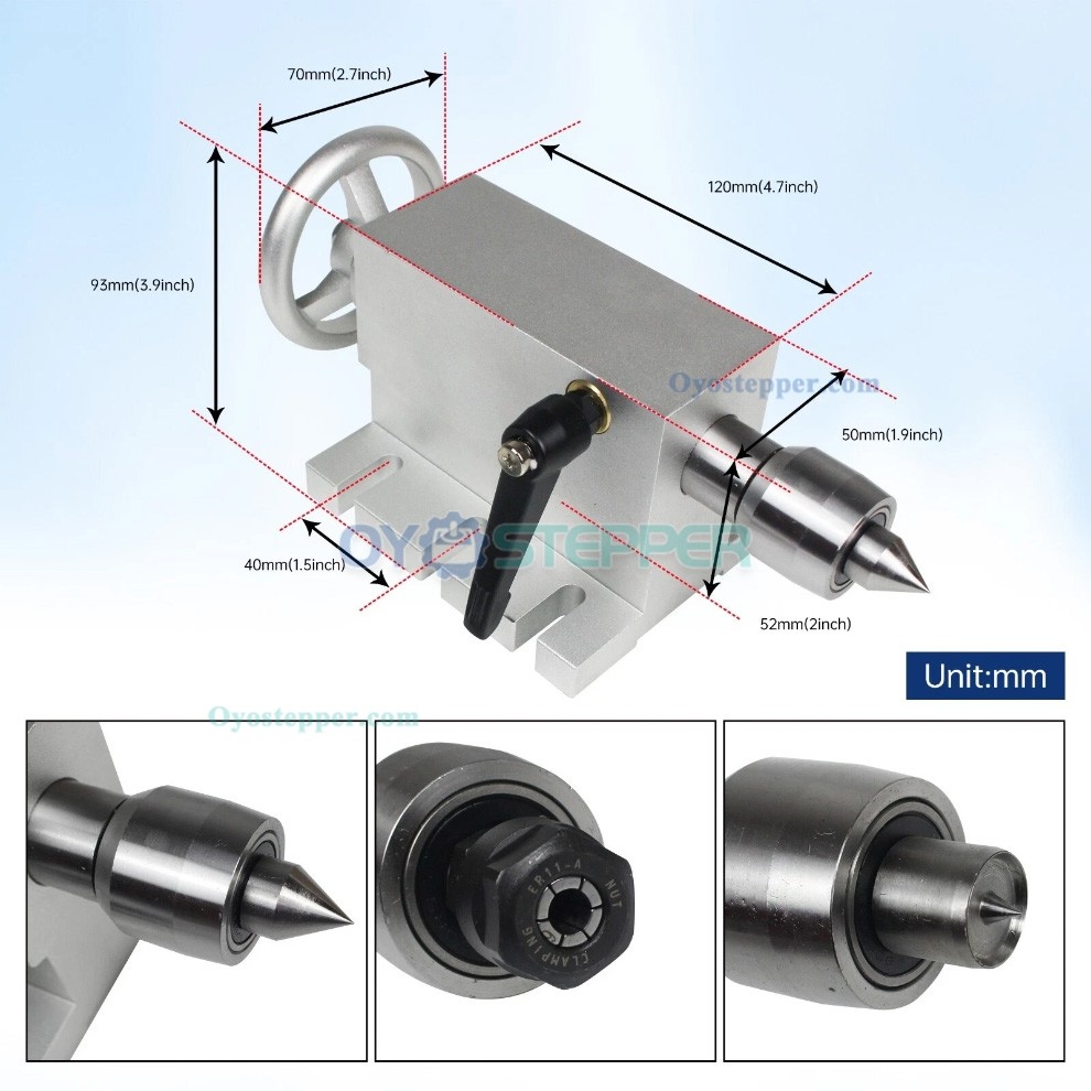 Buy MT2 65mm MT2 Movable Lathe Center Tailstock with 4Pcs Heads For CNC ...