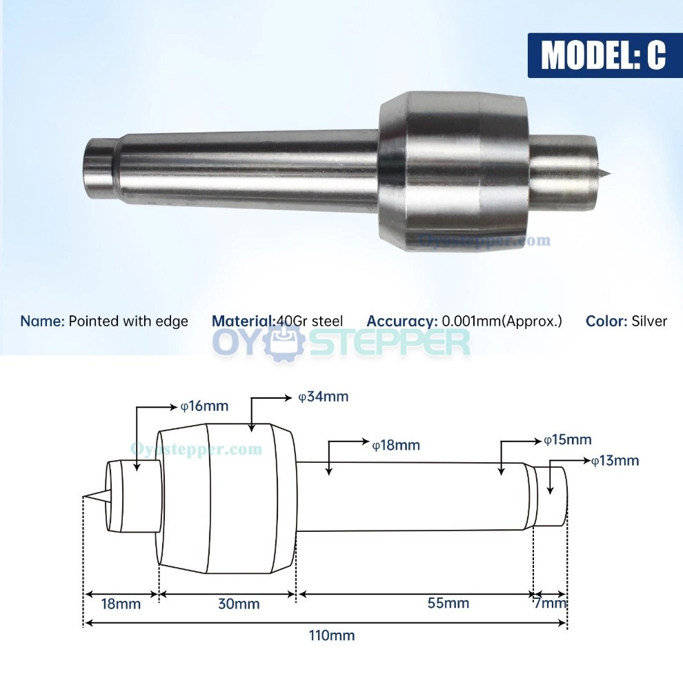 Buy MT2 65mm MT2 Movable Lathe Center Tailstock with 4Pcs Heads For CNC ...