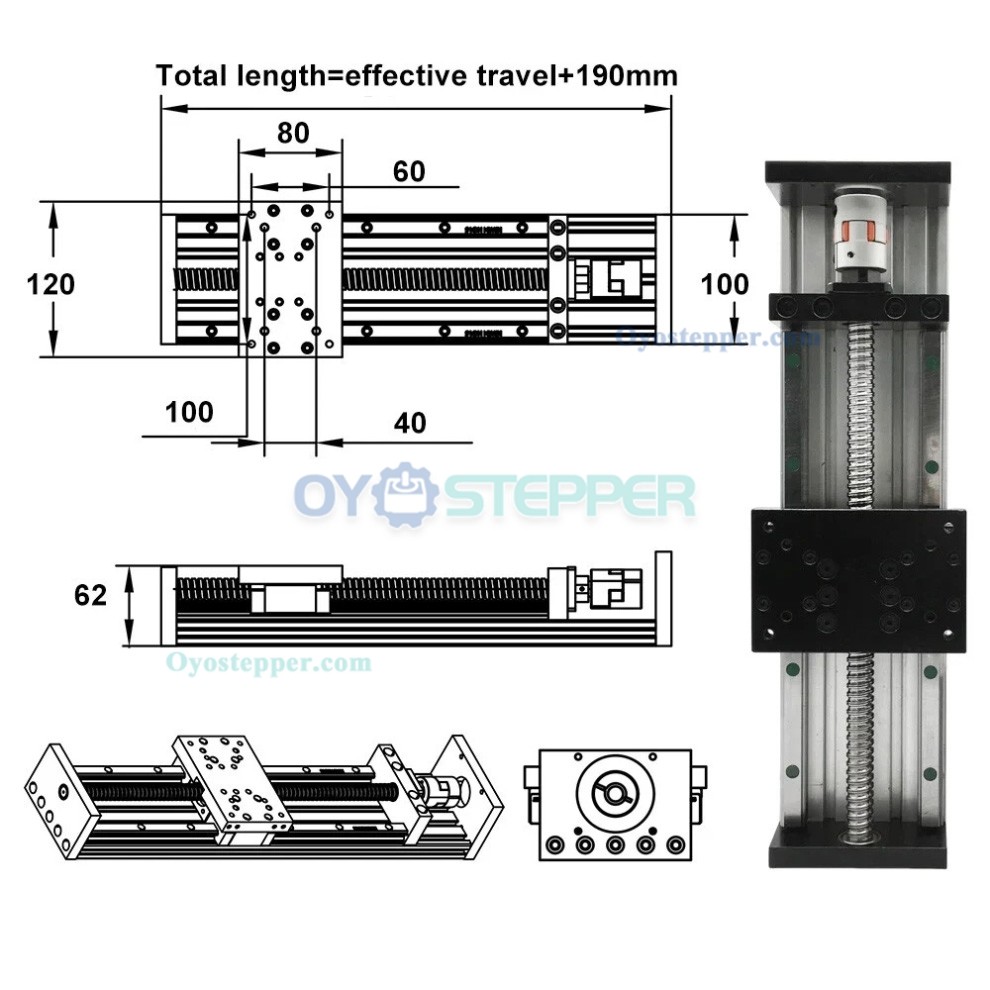 Buy OSP001616 Heavy Duty Linear Motion Guide Stage Ballscrew CNC Linear ...