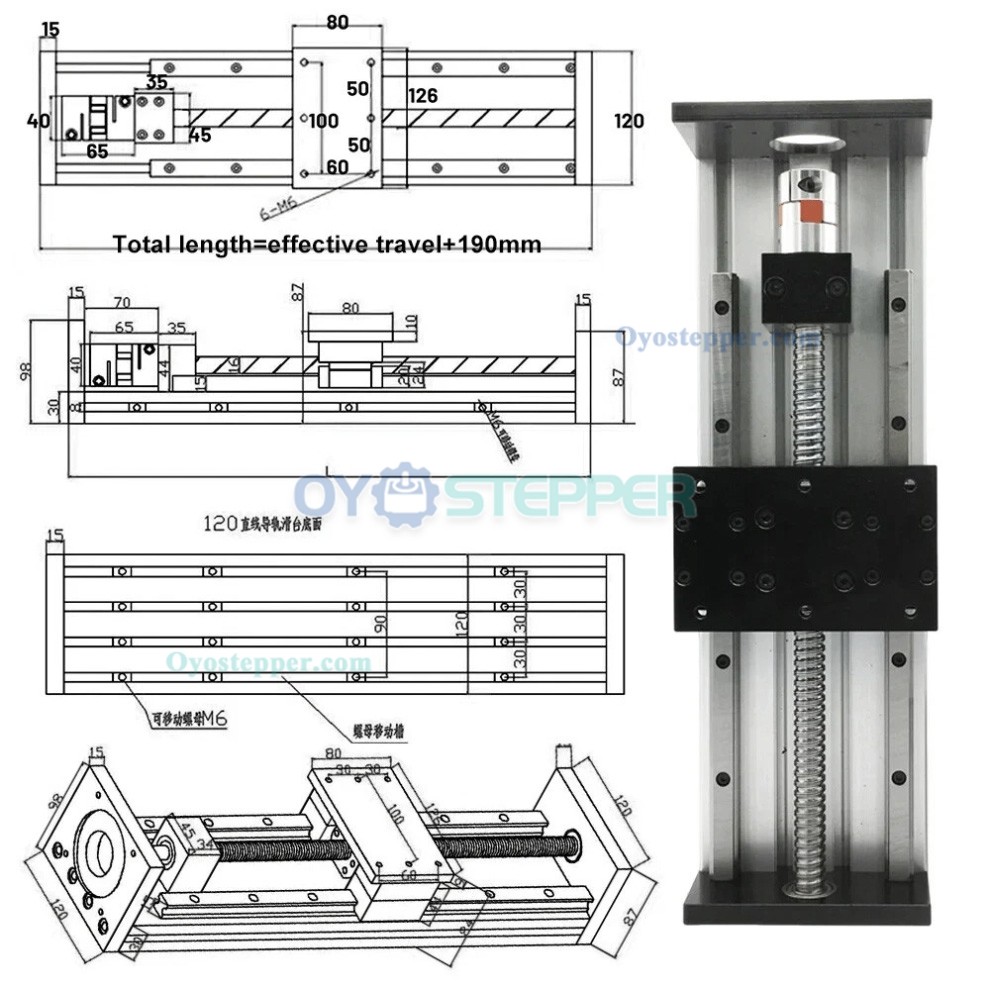 Buy OSP001616 Heavy Duty Linear Motion Guide Stage Ballscrew CNC Linear ...
