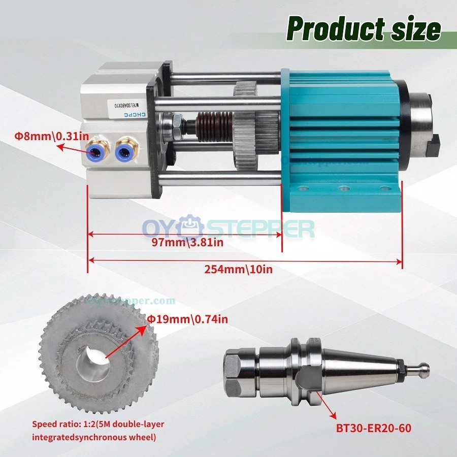 Buy BT30 Non-powered Spindle BT30 Cylinder 5000rpm Pneumatic Tool ...