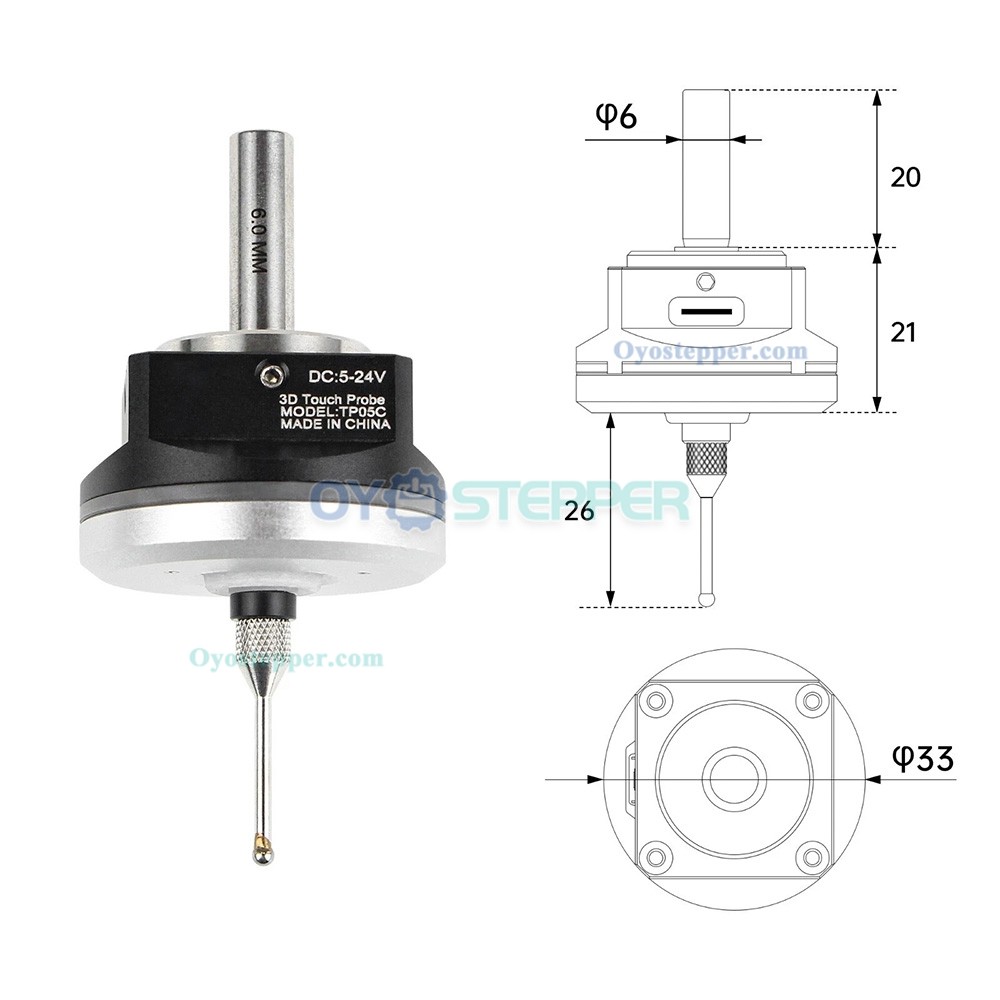 Buy TP05C 3-axis Touch Probe for CNC machine Tool Setting 3D Trigger ...