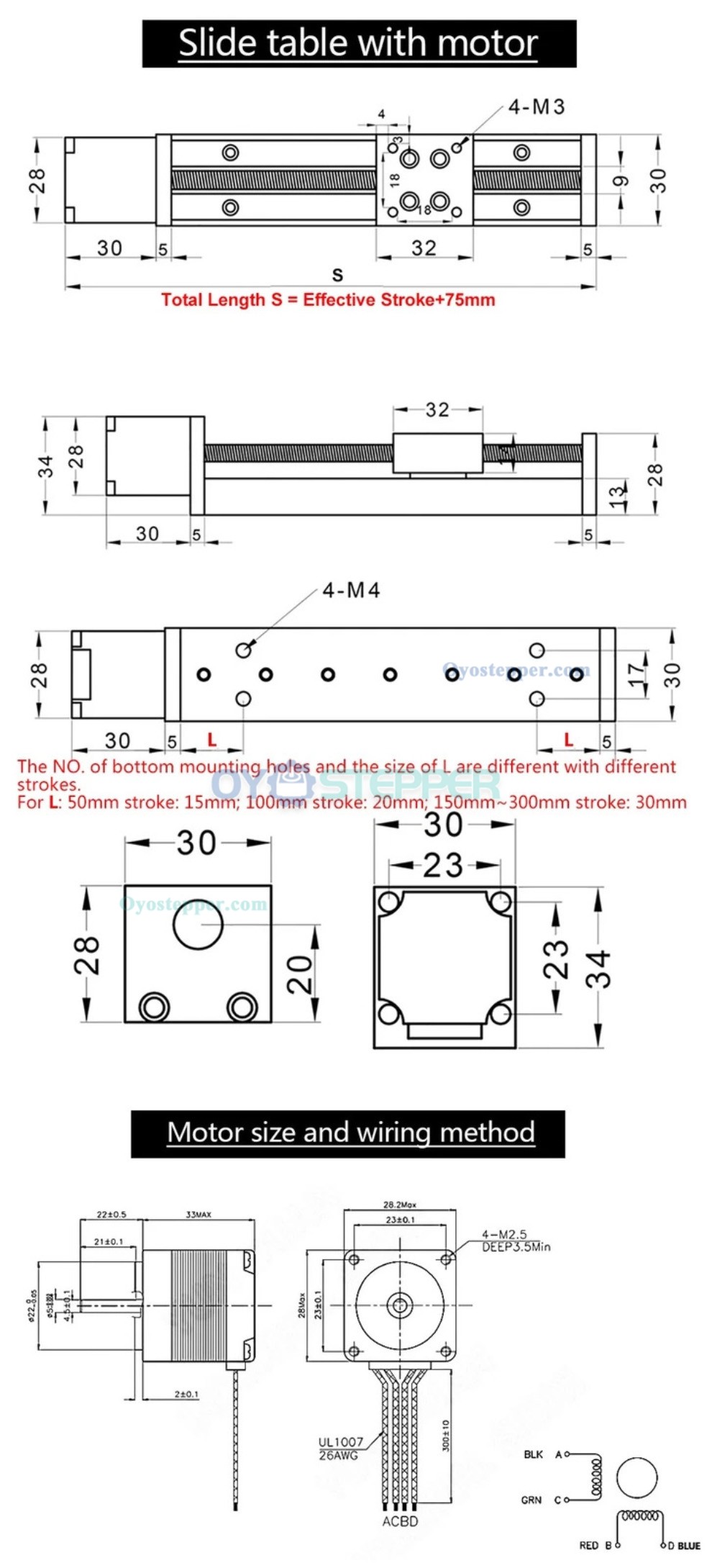 Buy OSP001603 CNC Linear Stage Linear Guide Slide Module Mini Motorized ...