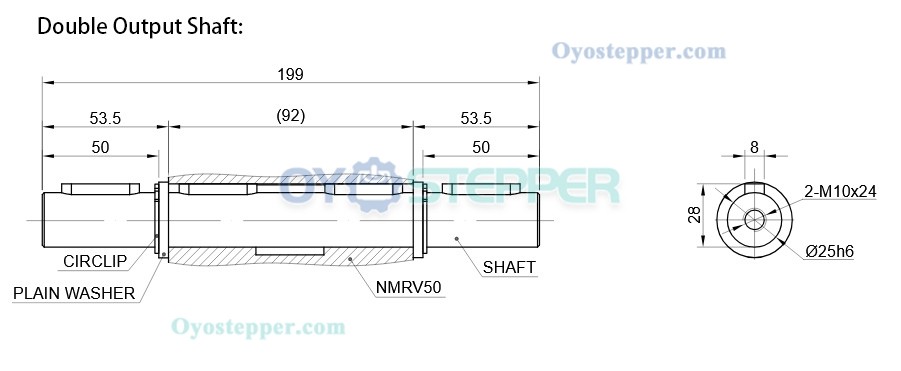Buy RV50-AS/AB Single / Dual Output Shaft Diameter 25mm for NMRV50 Worm ...