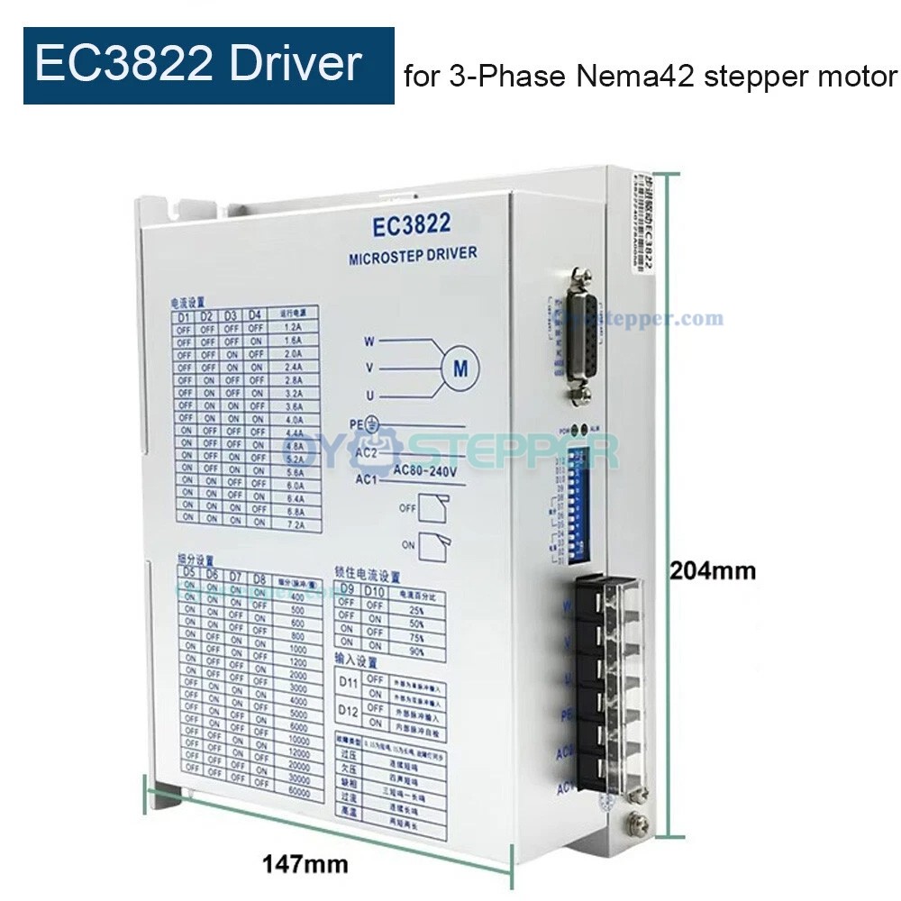 Buy EC3822 3-Phase Stepper Motor Driver 80–240 VAC Fit Nema 34/42 ...