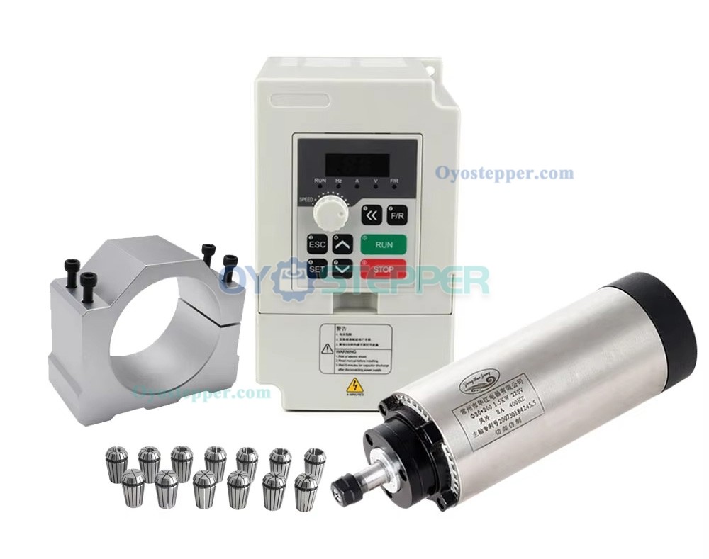 Buy OSP001696 1.5KW CNC Air Cooled Spindle Motor with VFD Inverter Kit ...