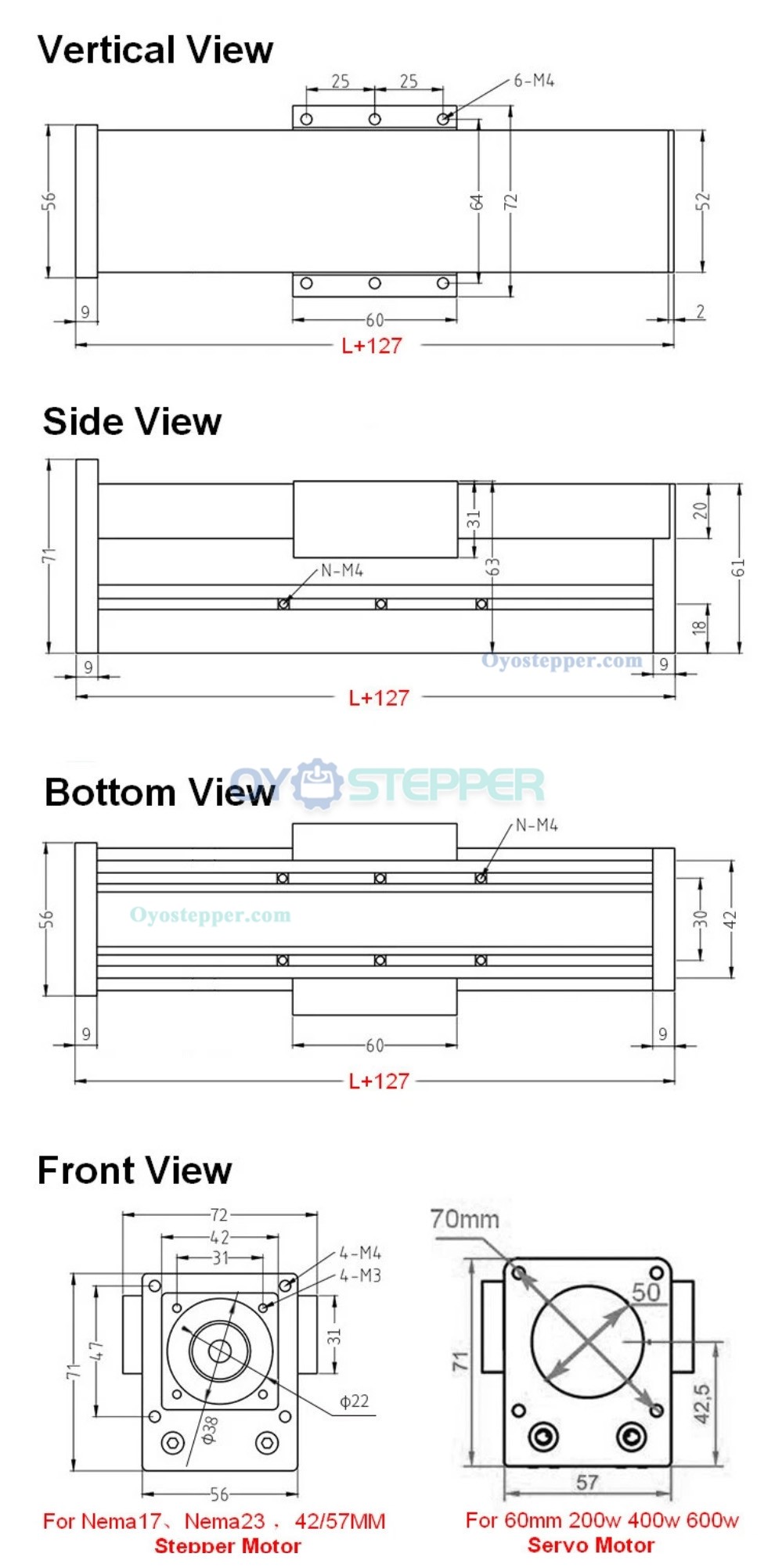 Buy OSP001614 Fully Enclosed Waterproof Ballscrew CNC Slide Table Kit ...