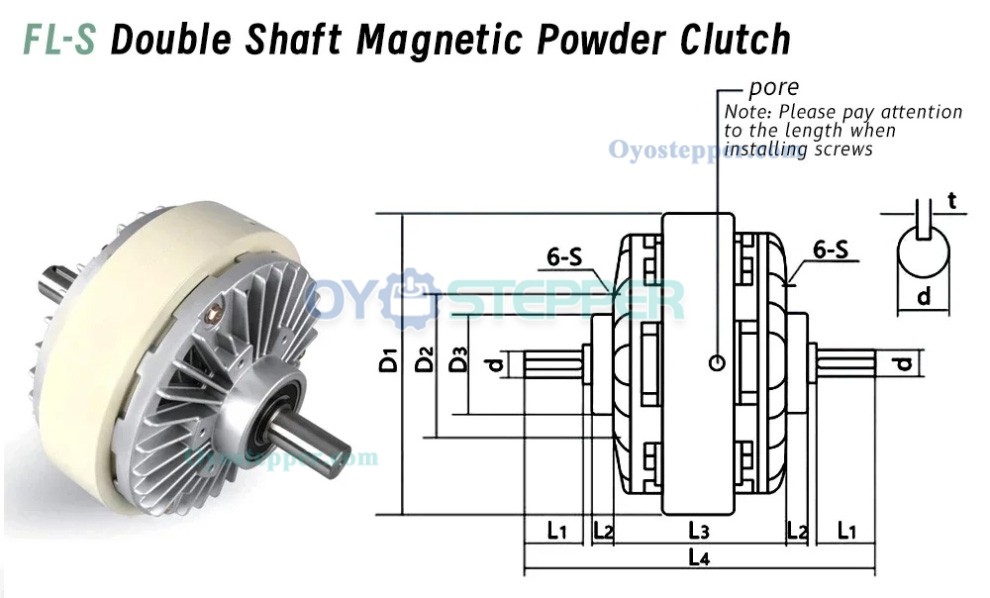 Buy FL-S-C FL-S-C Dual-Shaft Magnetic Particle Clutch 6Nm-50Nm 24VDC ...