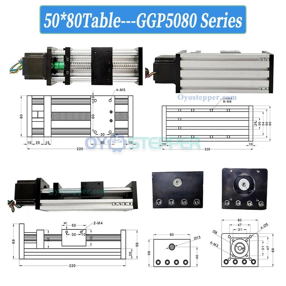 Buy OSP001600 Electric CNC Linear Slide Table Motorized Ballscrew Guide ...