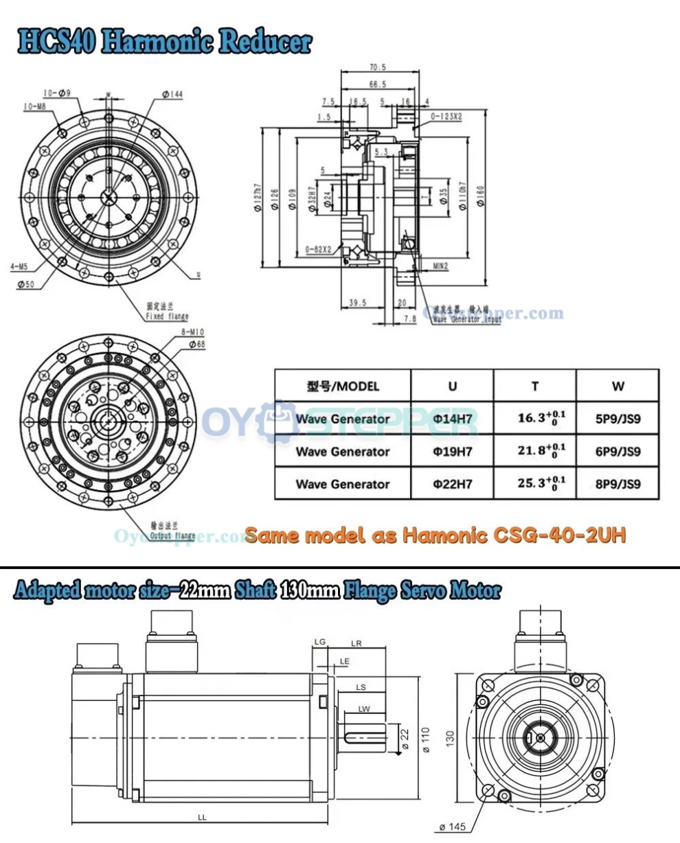 Buy CSF Series Harmonic Gear Reducer Ratio 50:1-120:1 Harmonic Drive ...