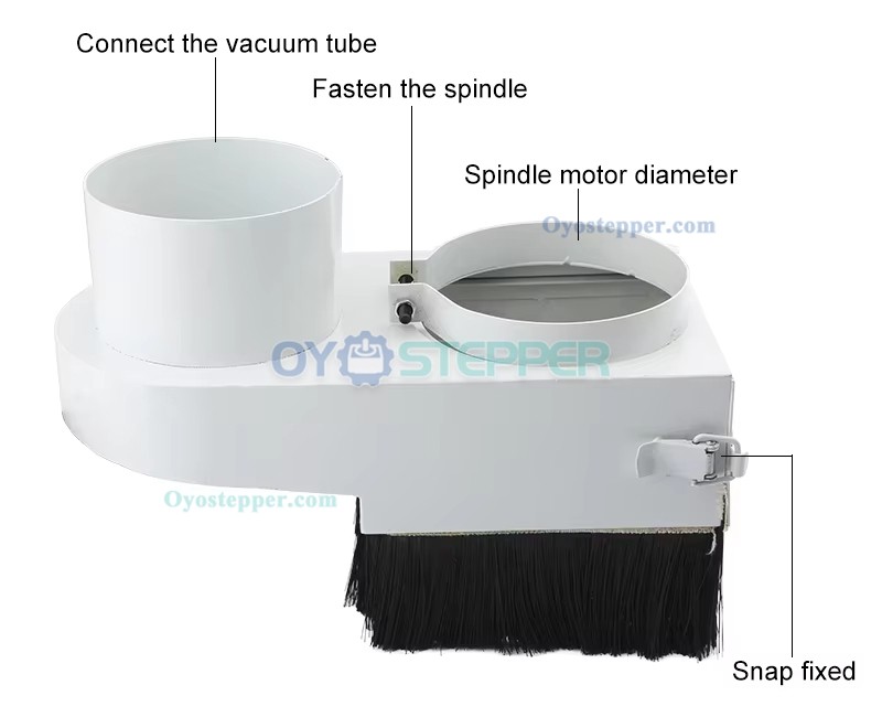 Buy OSP001708 65mm/80mm/100mm/120mmCNC Spindle Dust Hood Suction Hood ...