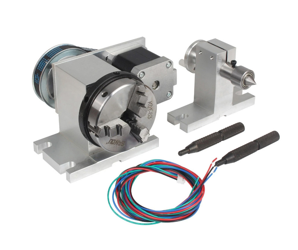 Buy K11-65mm CNC Router 4th Axis Rotary Table with Stepper Motor, 3-Jaw ...