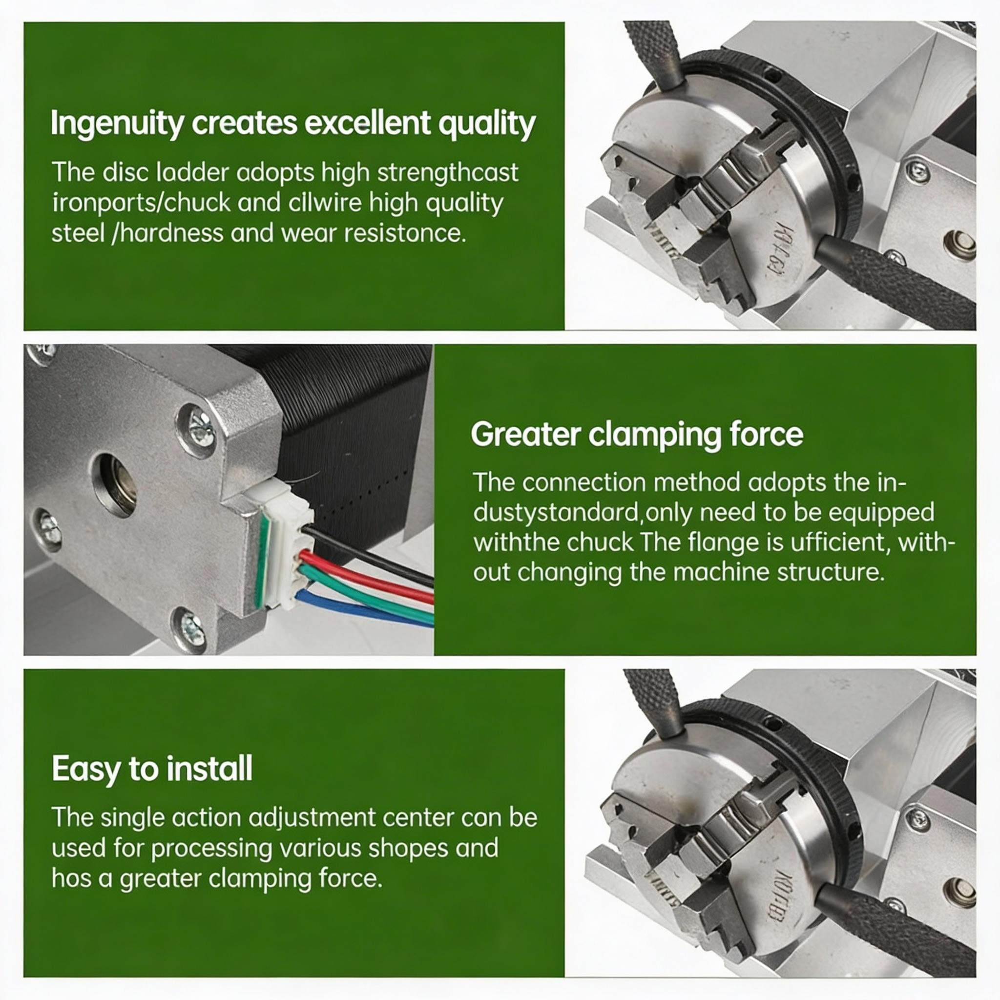 Buy K11-65mm CNC Router 4th Axis Rotary Table with Stepper Motor, 3-Jaw ...