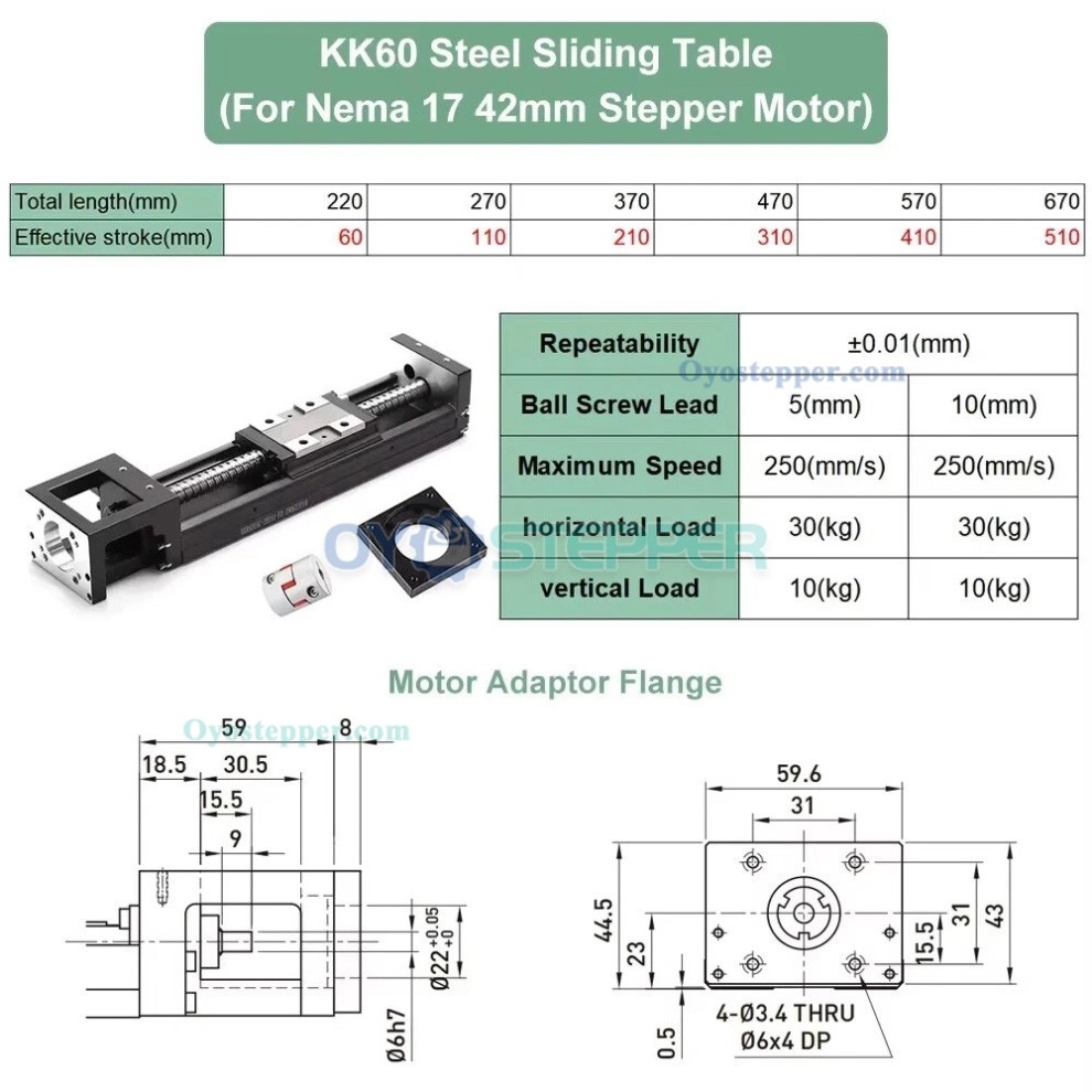 Buy OSP001617 Linear Motion Guide Linear Slide Module CNC Sliding Table ...