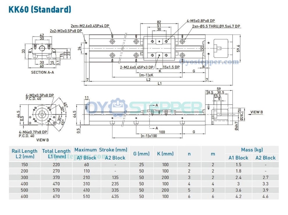 Buy OSP001617 Linear Motion Guide Linear Slide Module CNC Sliding Table ...