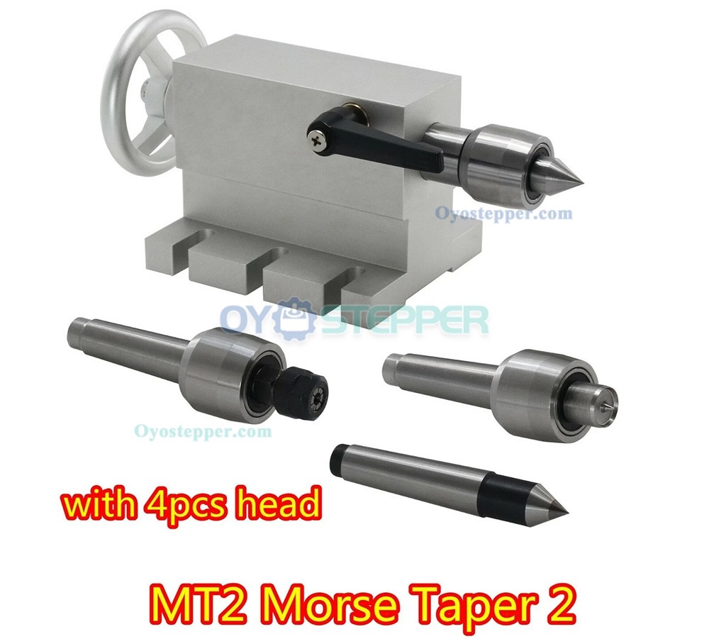Buy MT2 65mm MT2 Movable Lathe Center Tailstock with 4Pcs Heads For CNC ...