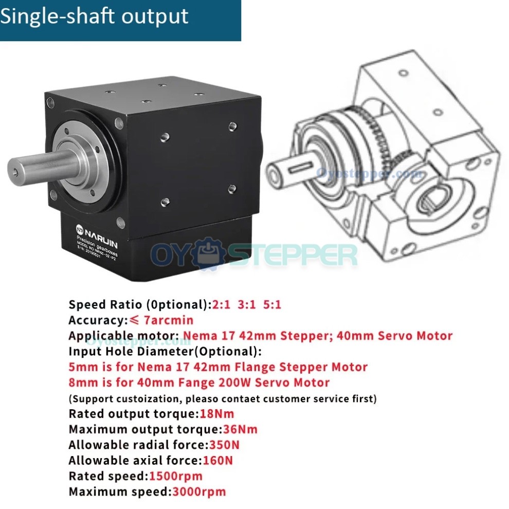 Buy OSP001581 NEMA 17 Right Angle Steering Bevel Gearbox 2:1/3:1/5:1 ...