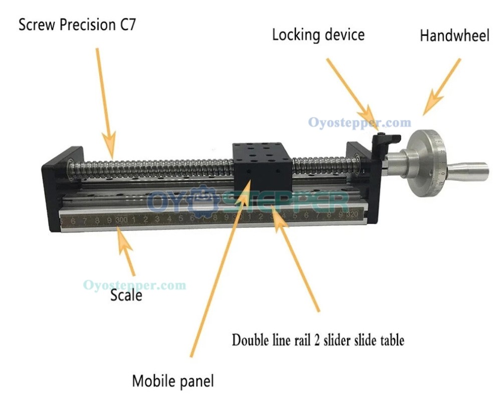 Buy SXG5080 Manual Double Guides Ballscrew Slide Table CNC Linear ...