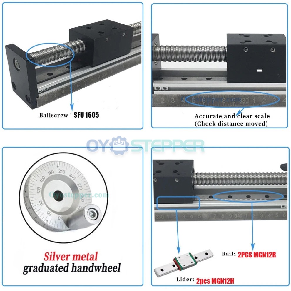 Buy SXG5080 Manual Double Guides Ballscrew Slide Table CNC Linear ...