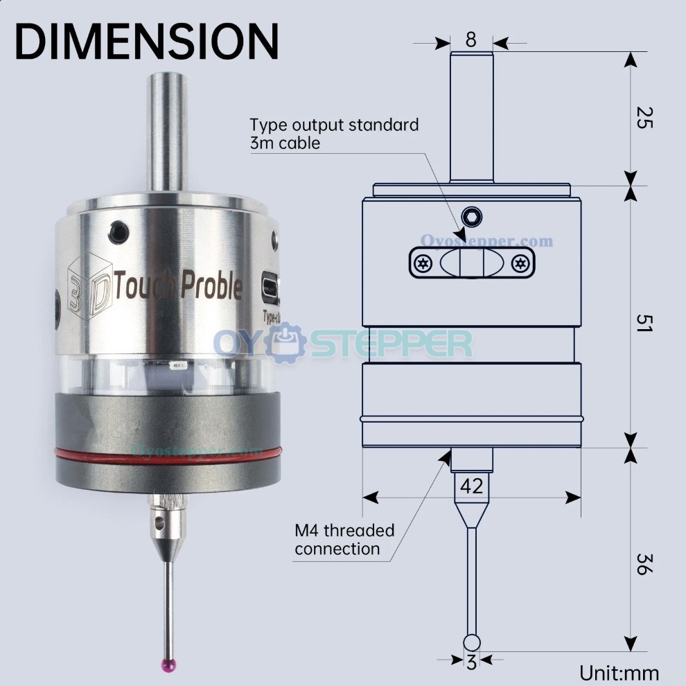 Buy WP500 3D Edge Finder Touch Probe 0.001mm for CNC Milling Machine ...