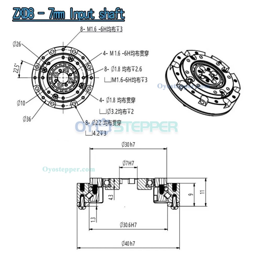 Buy ZXD/ZXZ Series Mini Harmonic Drive Ratio 30:1-100:1 Harmonic ...